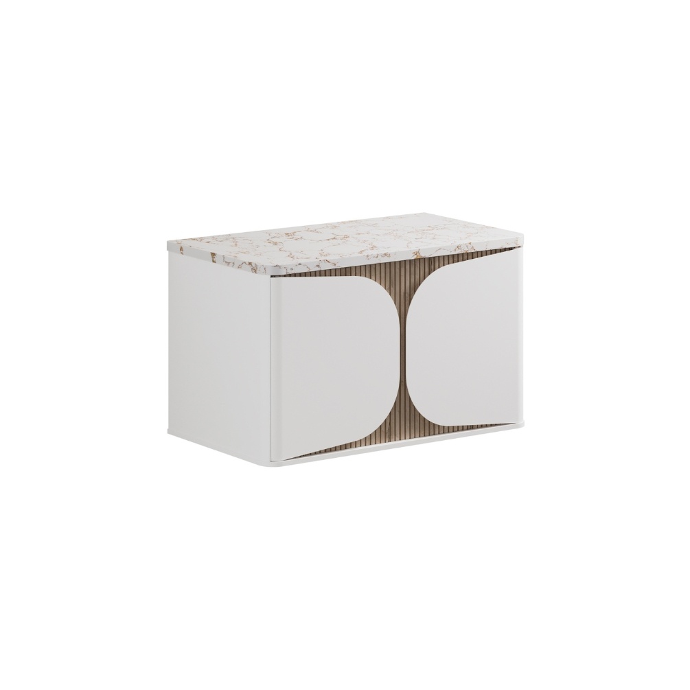 Crosswater Tambour White 800 Single Drawer Unit & Worktop | Sanctuary